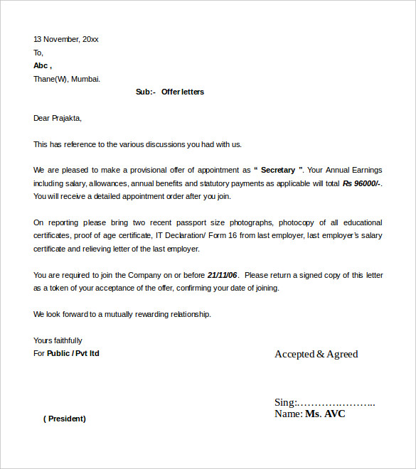 7 CONFIRMATION JOINING LETTER ConfirmationLetter