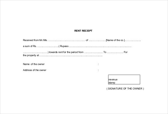 Rental Receipt Template 10 Free Printable Excel Word Samples 