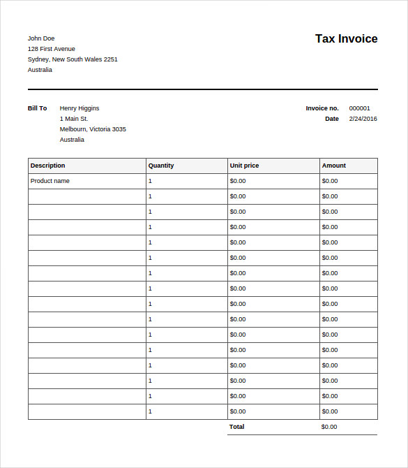 48+ Blank Invoice Templates - AI, PSD, Google docs, Apple Pages