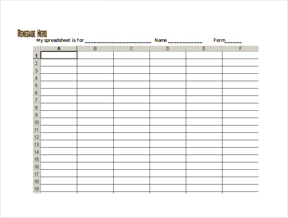 Printable Free Blank Spreadsheet Template Free Printable Templates