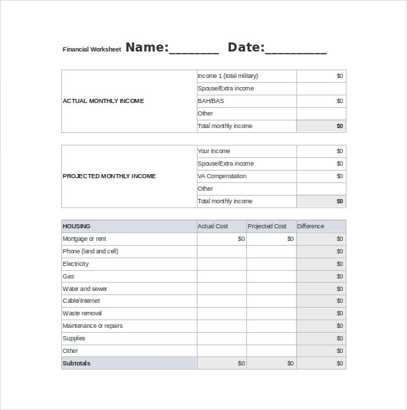 9+ Financial Spreadsheet Templates - DOC, PDF