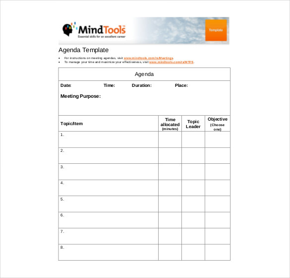 10+ Meeting Itinerary Template - Word, PDF