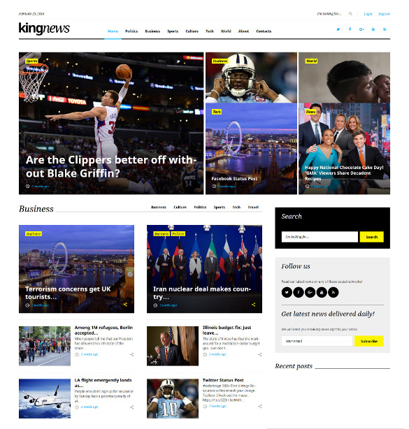20+ News Bootstrap Themes & Templates
