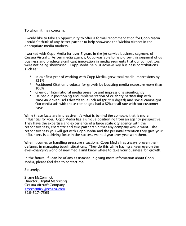 Business Reference Letter - 7+ Free Word, PDF Documents Download