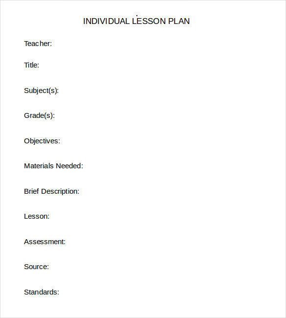 Blank Lesson Plan Template - 28+ Free PDF, Excel, Word, Google Drive ...