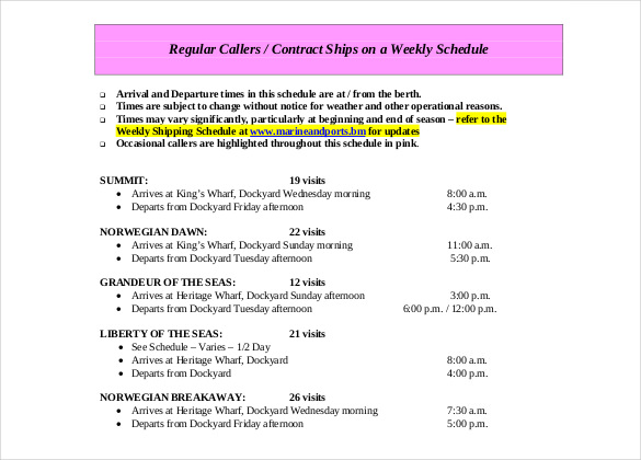 11+ Cruise Itinerary Template - Word, PDF