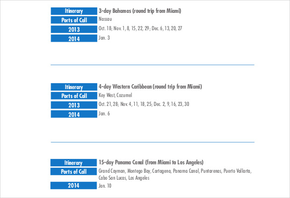 11+ Cruise Itinerary Template - Word, PDF