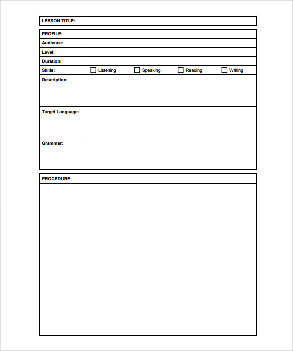 Blank Lesson Plan Template - 28+ Free PDF, Excel, Word, Google Drive ...