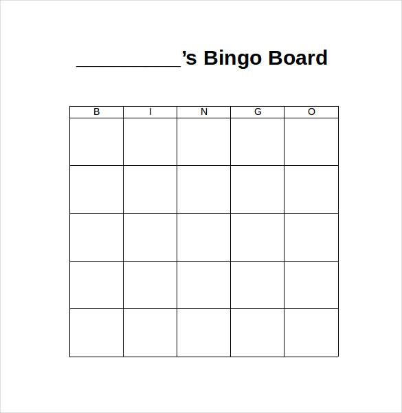 Printable Bingo Boards Blank