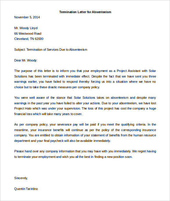 14 Termination Of Services Letter Templates PDF DOC