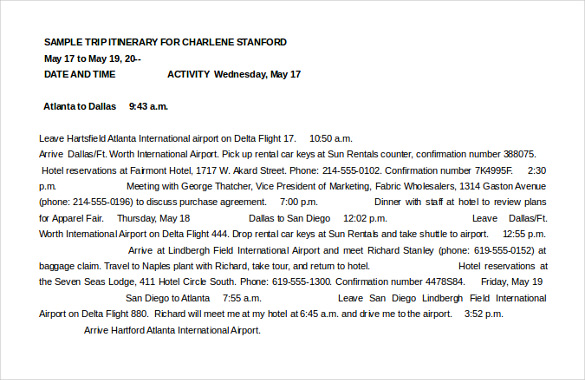 35+ Travel Itinerary Templates - DOC, PDF, Apple Pages, Google Docs ...