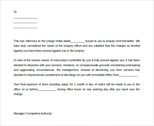 10+Job Termination Letters - Free Word, PDF Documents Download!