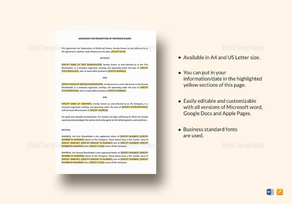 18+ Shareholder Agreement Templates - Free Word, PDF Format Download