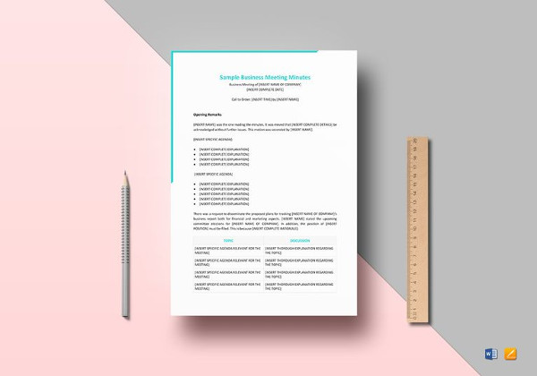 31+ Minutes Writing Template - Sample, Example Format Download