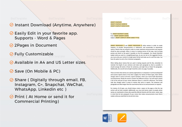 20+ Policy Memo Templates – Sample Word, Google Docs Format Download