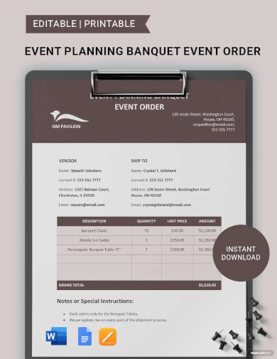 26+ Event Order Templates – MS Excel, MS Word