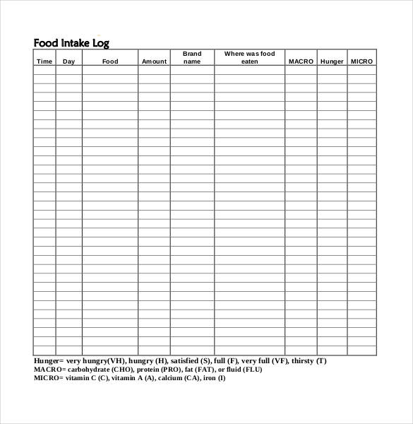 33+ Food Log Templates - DOC, PDF, Excel