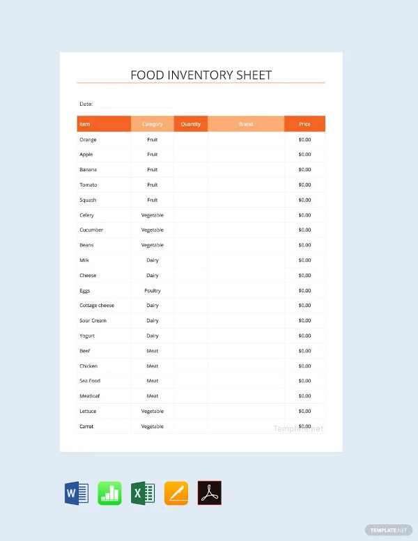 19+ Food Inventory Templates – Free, Sample, Example, Format Download