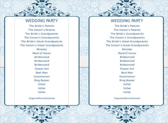 Wedding Bulletins Templates DocTemplates