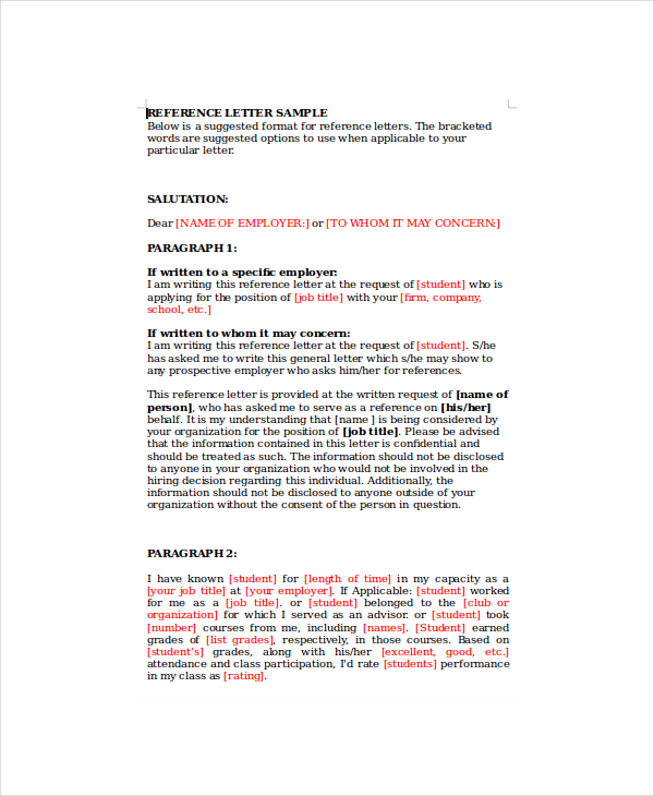 Sample Personal Reference Letter - 13+ Free Word, Excel, PDF Documents ...