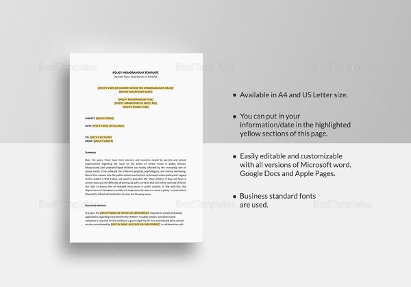 20+ Policy Memo Templates – Sample Word, Google Docs Format Download