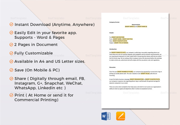 18+ Internal Memo Templates - PDF, Google Docs, Word
