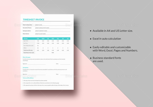 20+ Contractor Timesheet Templates – Docs, Word, Pages
