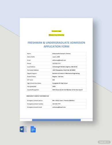 Application Form Template - 41+ Free Word, PDF Documents Download!