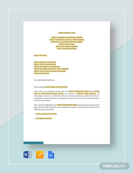 11+ Approval Letter Templates - PDF, DOC, Apple Pages, Google Docs