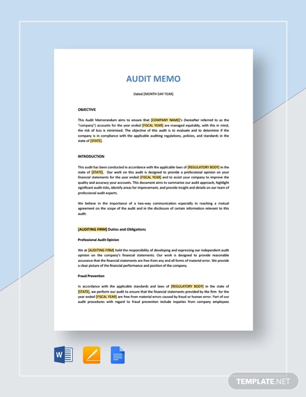 Audit Memo Template – 12+ Word, Excel, PDF Documents Download