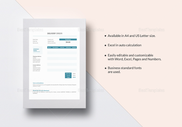 25+ Delivery Order Templates - Word, Google Docs