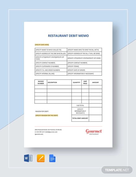 15+ Debit Memo Templates - PDF, DOC, Excel
