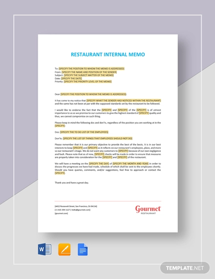 Internal Memo Template - 23+ Word, PDF, Google Docs Documents Download