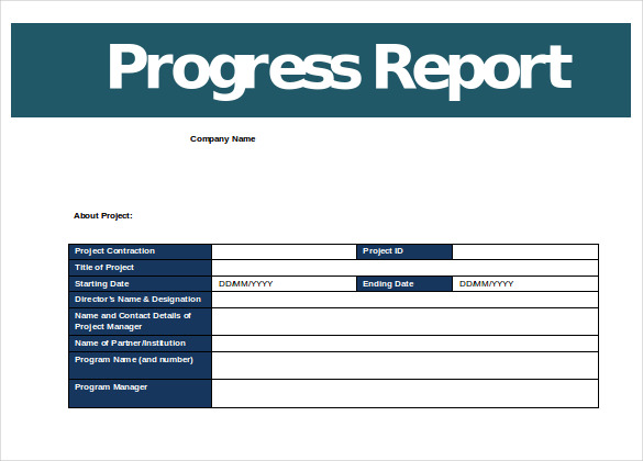 Progress Report Template 32 Free Word PDF Google Docs Apple Pages 