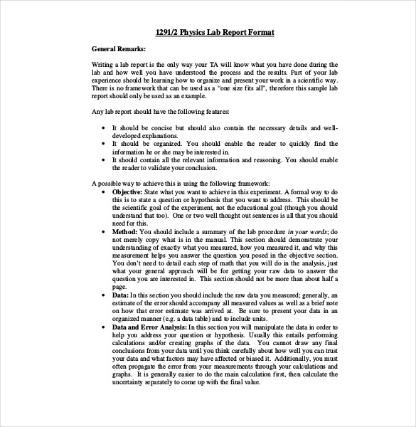 34+ Lab Report Templates - PDF, Google Docs, Word, Apple Pages