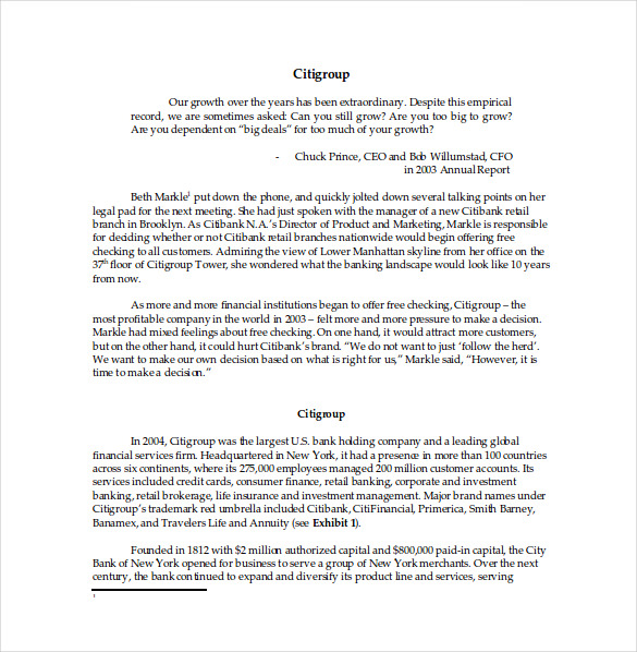 A Case Study Report Example