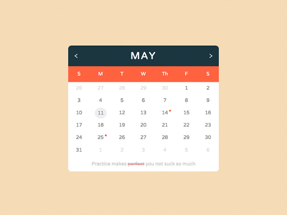 25+ HTML Calendar Templates - HTML, PSD, CSS