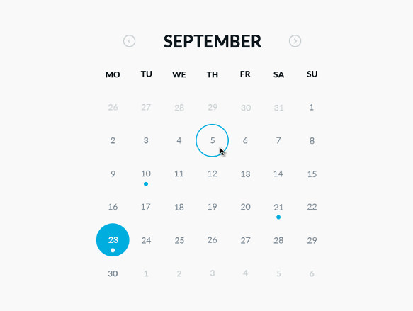 25+ HTML Calendar Templates - HTML, PSD, CSS