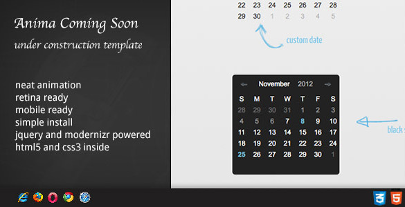 25+ HTML Calendar Templates - HTML, PSD, CSS