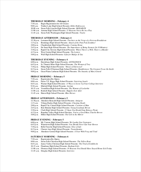 8+ Master Schedule Template - Free Word, PDF, Pages, Numbers, Excel ...