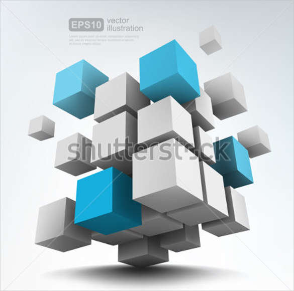 3D Cube Template - 16 + PSD, EPS Format Download