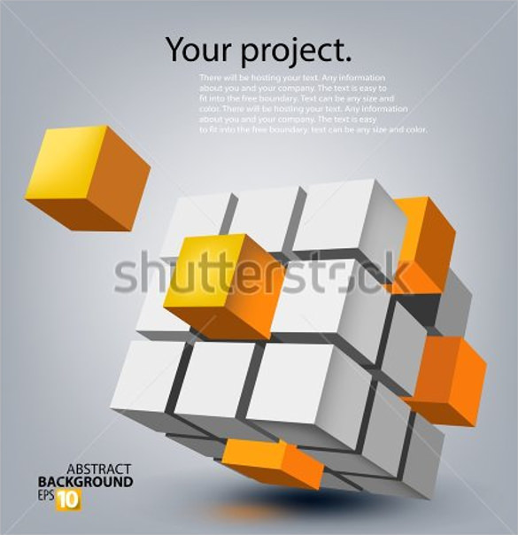 3D Cube Template - 16 + PSD, EPS Format Download