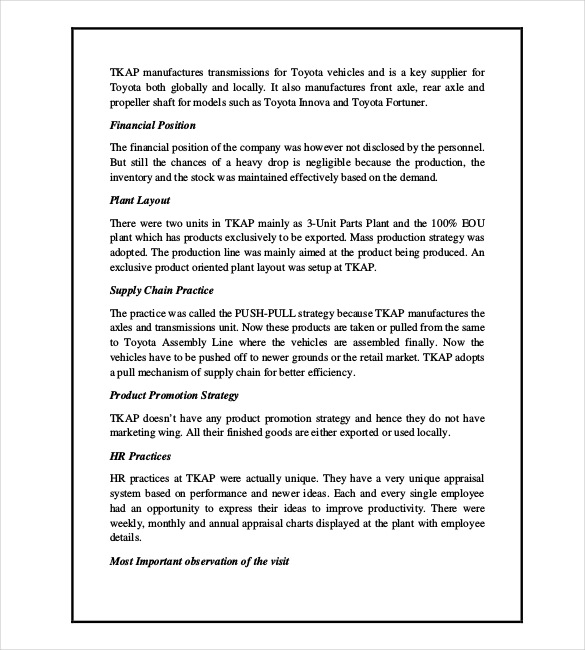 Field Visit Report Writing Format Training4thefuture x fc2