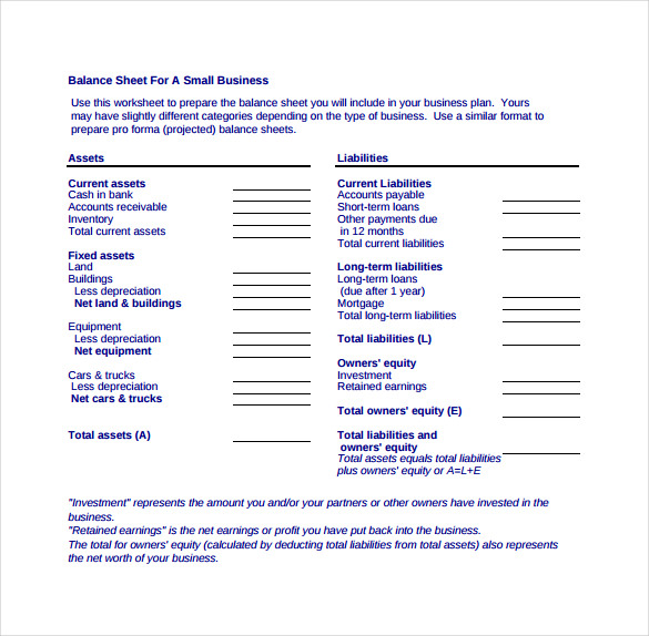 Balance Sheet Templates 18 Free Word Excel PDF Documents Download 