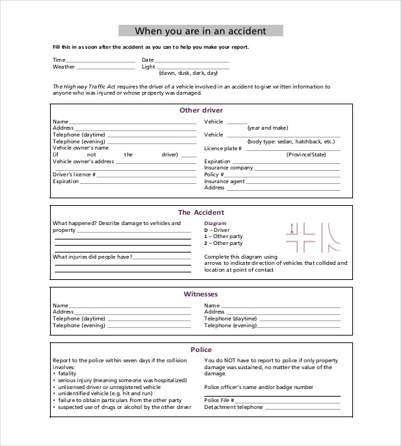 25+ Sample Accident Report Templates - Word, Docs, PDF, Pages