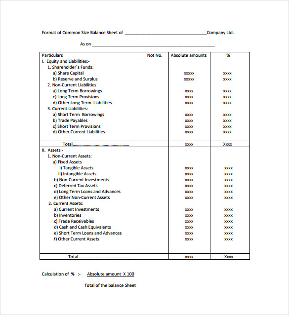Balance Sheet Templates 18 Free Word Excel PDF Documents Download 