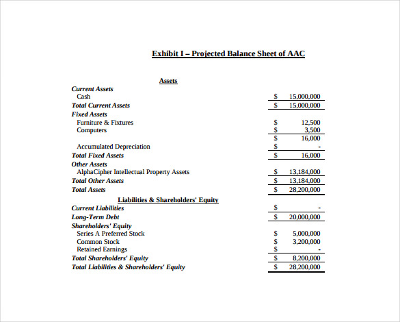 Balance Sheet Templates 18 Free Word Excel PDF Documents Download 