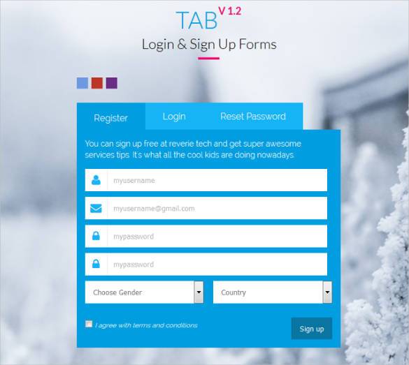 Free 22+ HTML5 Signup & Registration Forms - HTML, CSS
