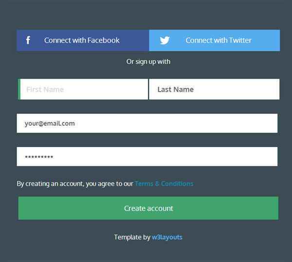 Free 22+ HTML5 Signup & Registration Forms - HTML, CSS