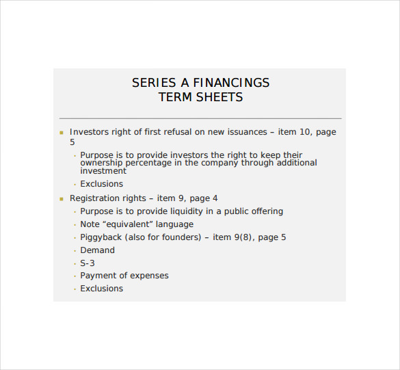 14+ Term Sheet Templates - Free Sample, Example, Format Download!
